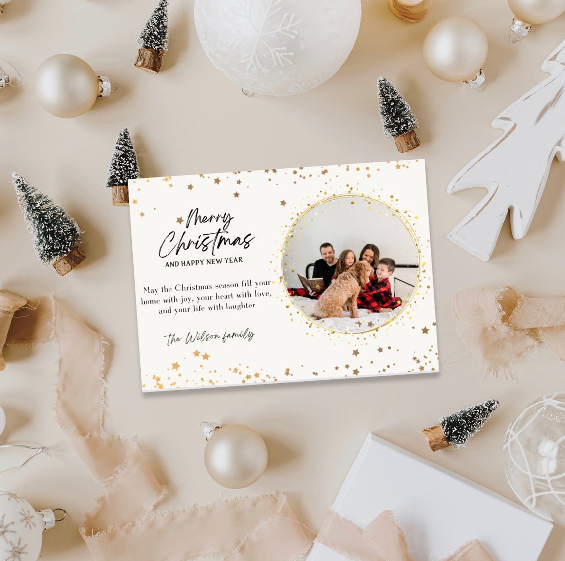 Printable Christmas Holiday Card, Family Christmas Card, Holiday Season ...