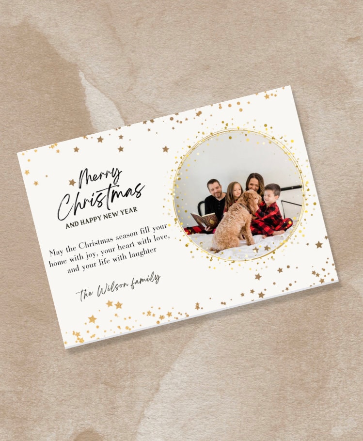 Printable Christmas Holiday Card, Family Christmas Card, Holiday Season ...