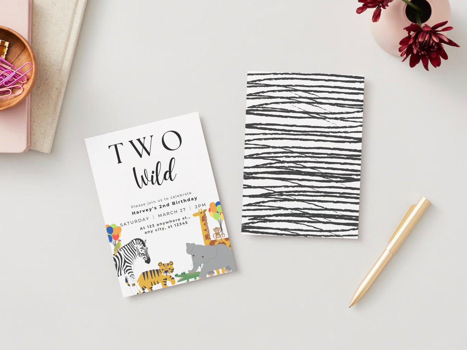 Two Wild Birthday Invitation, Second Birthday Invitation ,two Wild ...