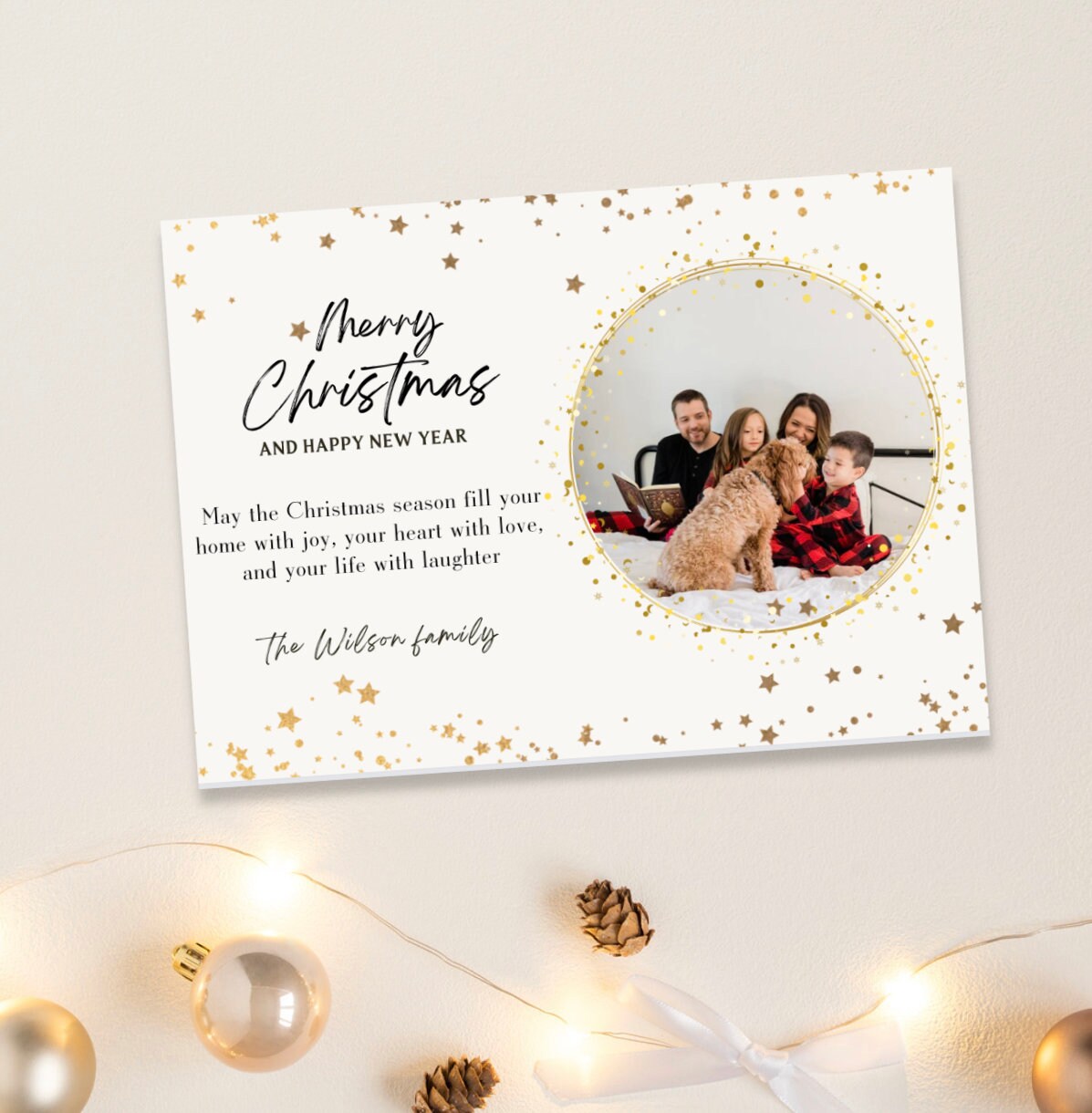 Printable Christmas Holiday Card, Family Christmas Card, Holiday Season ...