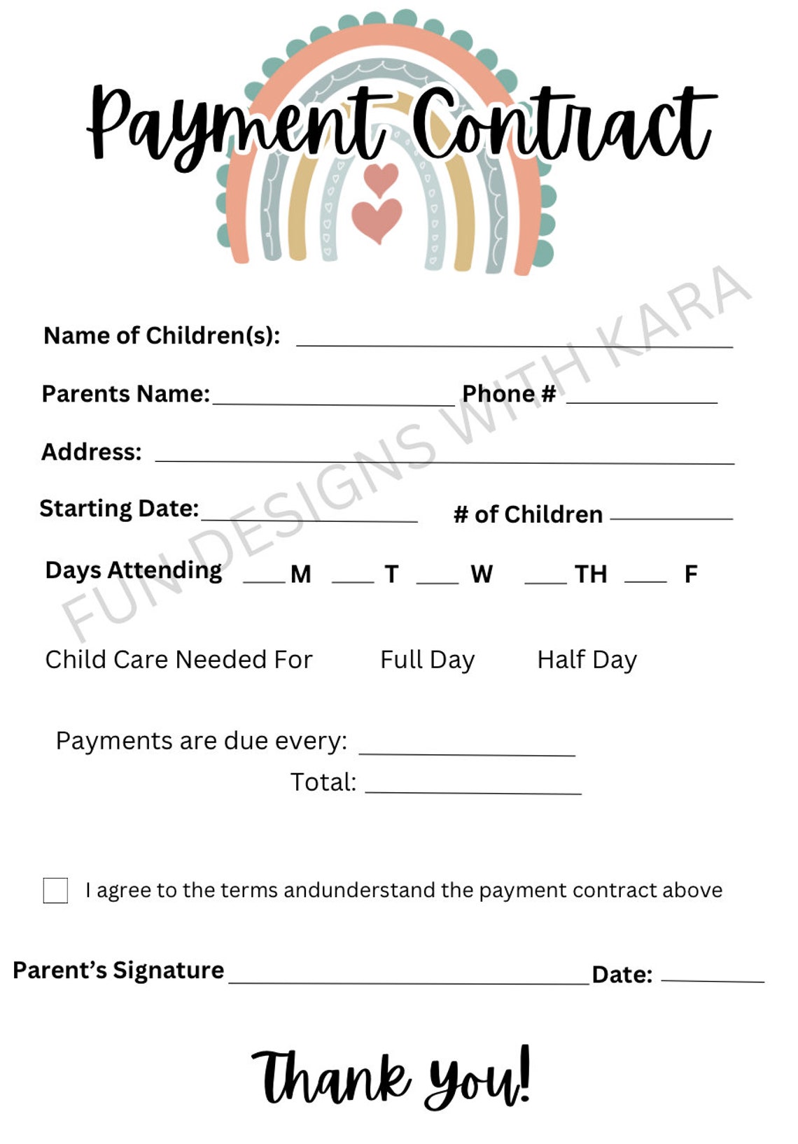Daycare Form Bundle | Printable Forms for Daycare, School, Preschool ...
