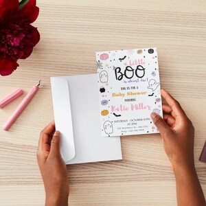 Halloween Baby Shower Invitation, A Baby is Due, A Little Boo is Due ...