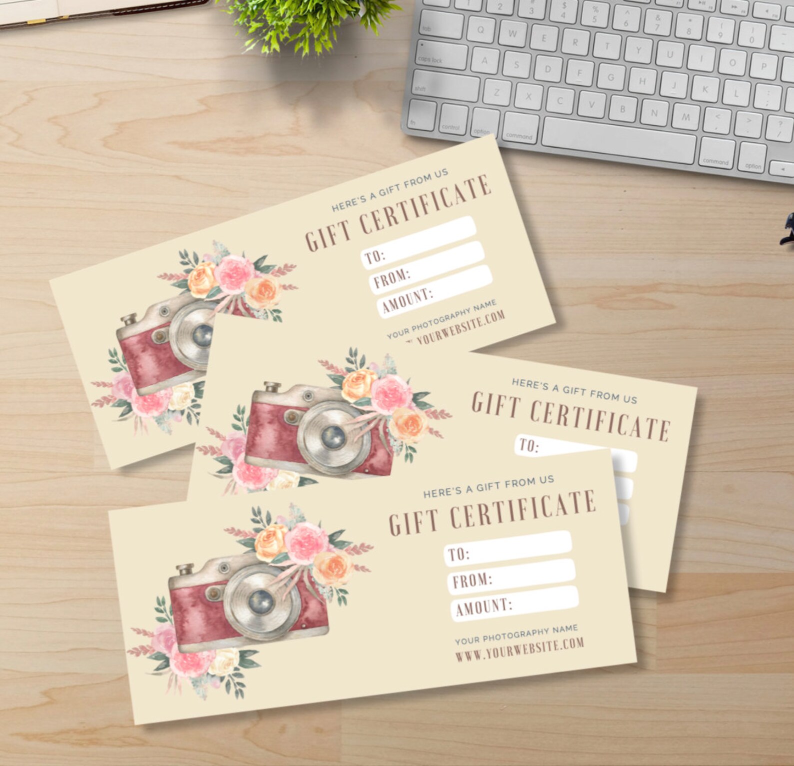 Photography Gift Card, Gift Certificate, Editable Template, Digital ...
