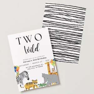 Two Wild Birthday Invitation, Second Birthday Invitation ,two Wild ...