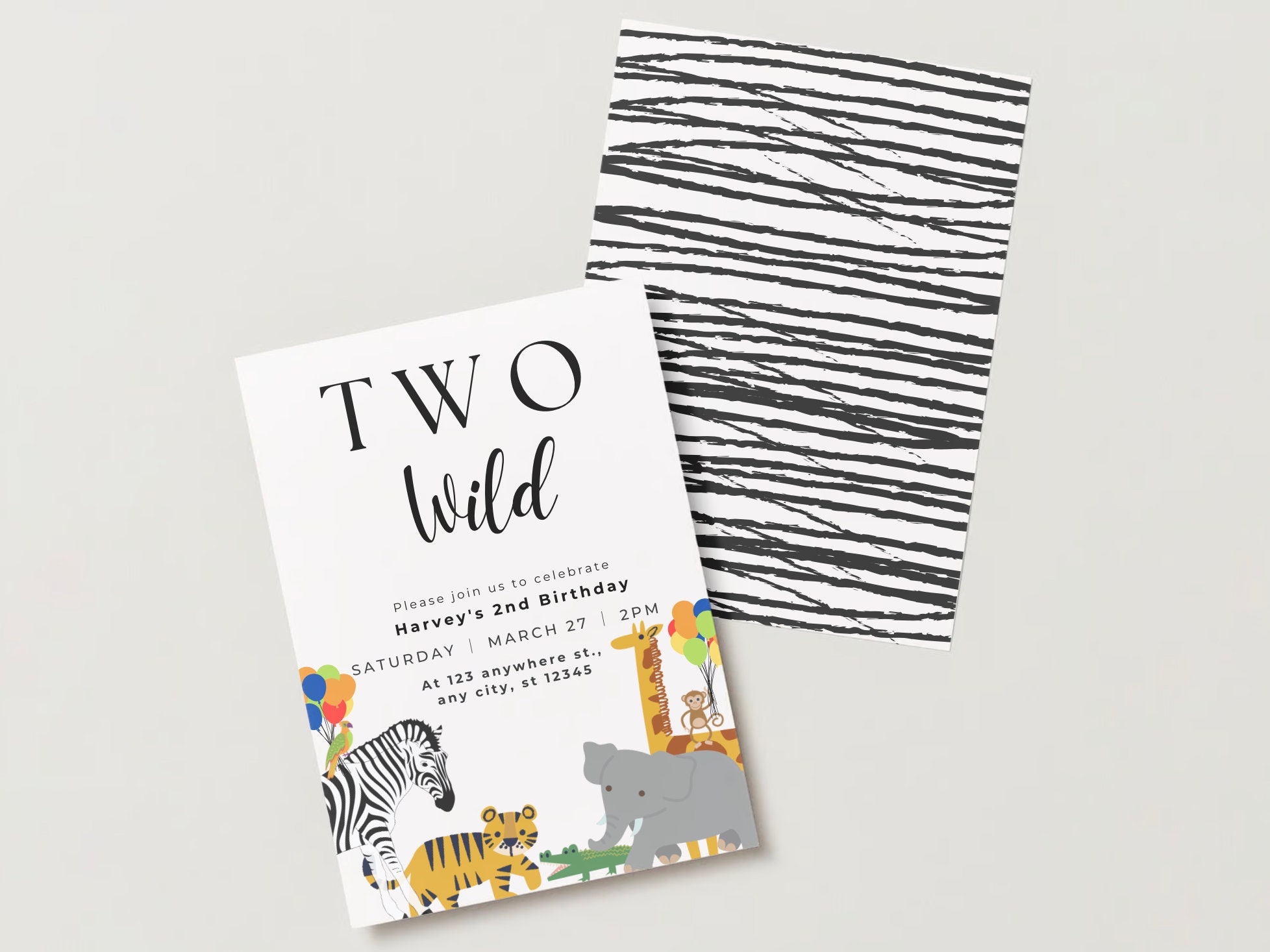 Two Wild Birthday Invitation, Second Birthday Invitation ,two Wild ...