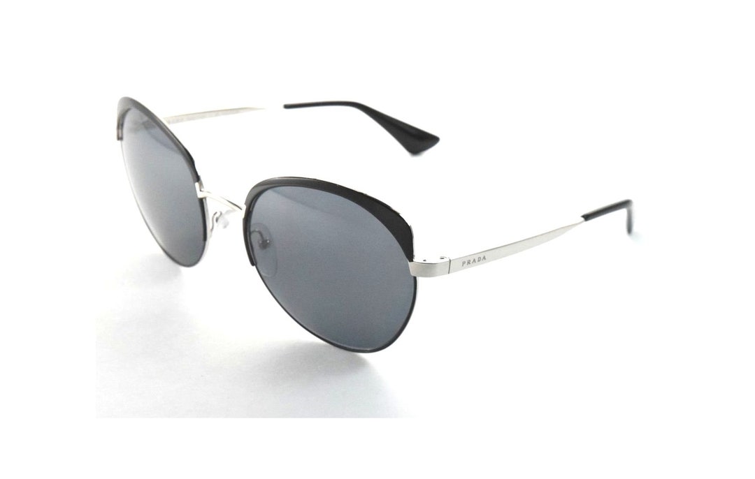 PRADA SPR 54S CINEMA 7AX-5Z1 Black & Silver / Gray Polarized Cat Eye - Etsy