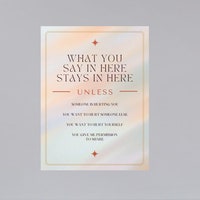 Confidentiality Pack | What You Say Here Stays Here, Safe Space, Mental ...