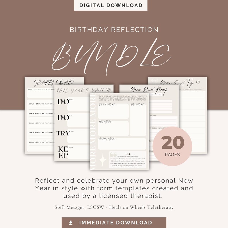 Ultimate Birthday Reflection Workbook - End of Year Reflection, Vision ...