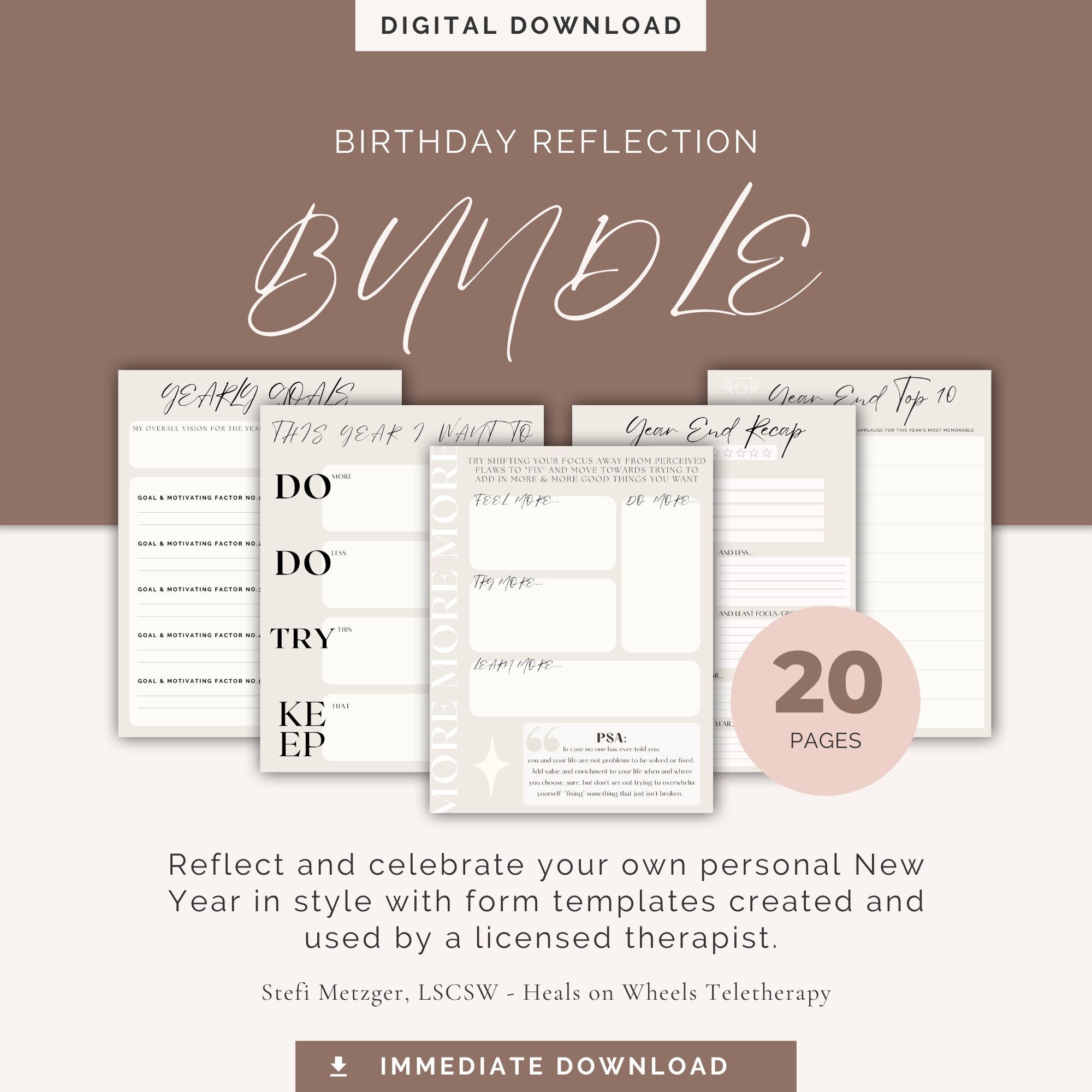 Ultimate Birthday Reflection Workbook - End of Year Reflection, Vision ...