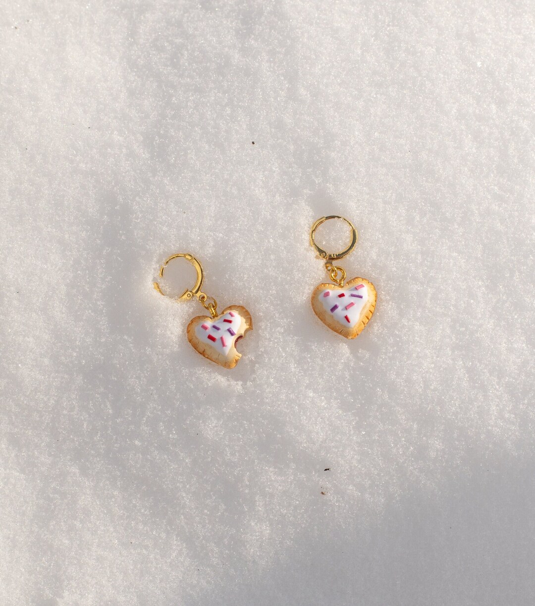 Heart Toaster Pastries Polymer Clay Huggie Earrings - Etsy