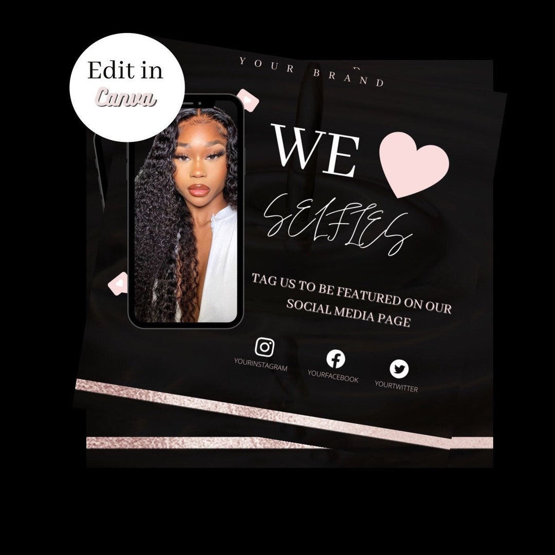 Selfie Flyer, Selfie Template, Tag Us in Your Selfies Flyer, Social ...