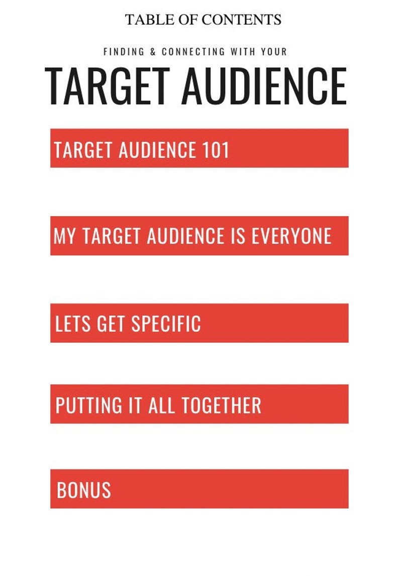 Target Audience Workbook| Target Customer Template| Business Marketing ...