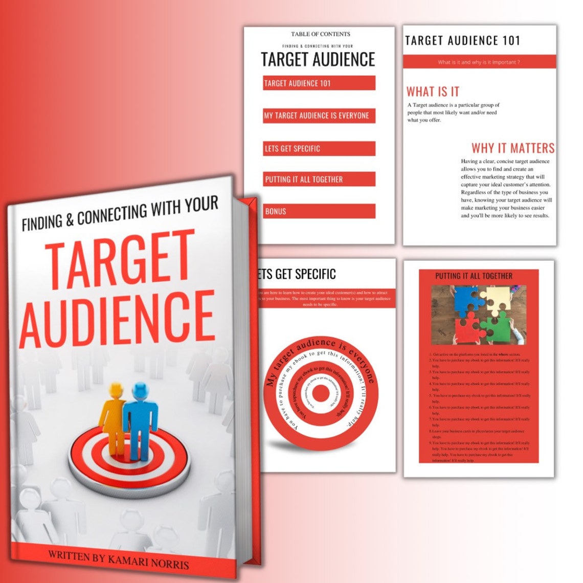 Target Audience Workbook| Target Customer Template| Business Marketing ...