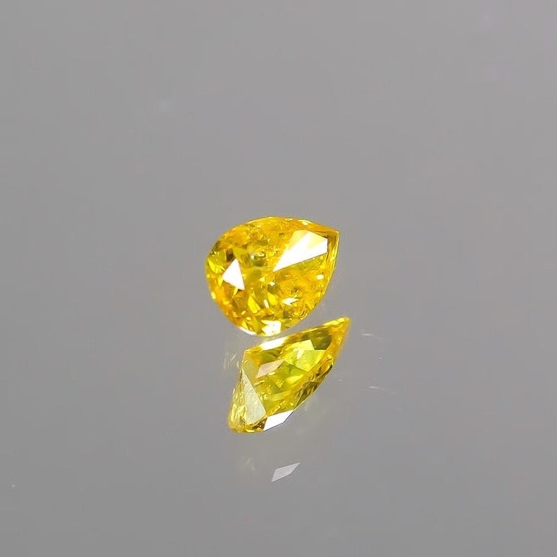 Natural Fancy Vivid Orange Yellow Diamond 0.138ct - Etsy