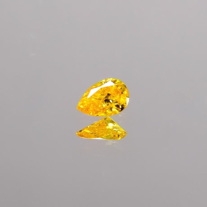 Natural Fancy Vivid Orange Yellow Diamond 0.138ct - Etsy