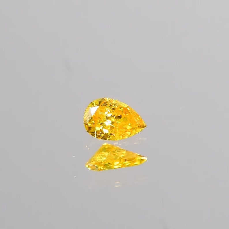 Natural Fancy Vivid Orange Yellow Diamond 0.138ct - Etsy