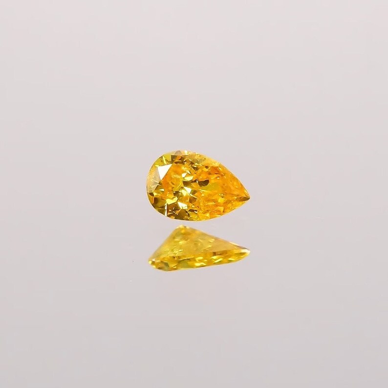 Natural Fancy Vivid Orange Yellow Diamond 0.138ct - Etsy