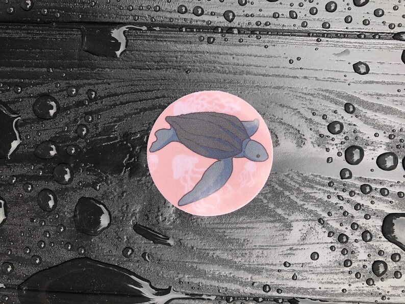 Leatherback Sea Turtle Vinyl Sticker - Pink Variation / Turtle Sticker ...