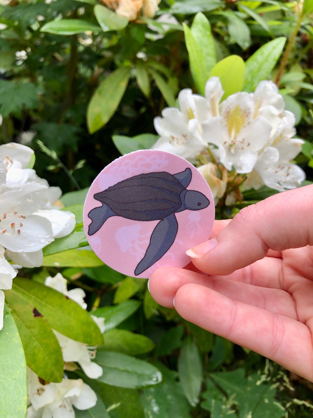 Leatherback Sea Turtle Vinyl Sticker - Pink Variation / Turtle Sticker ...