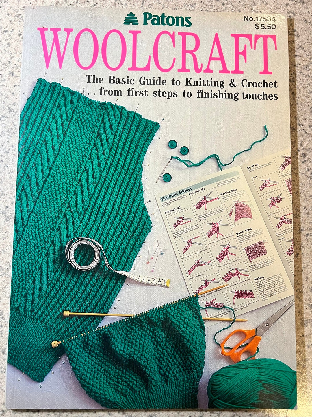 Vintage Patons Woolcraft, the Basic Guide to Knitting & Crochet From First Steps to Finishing ...