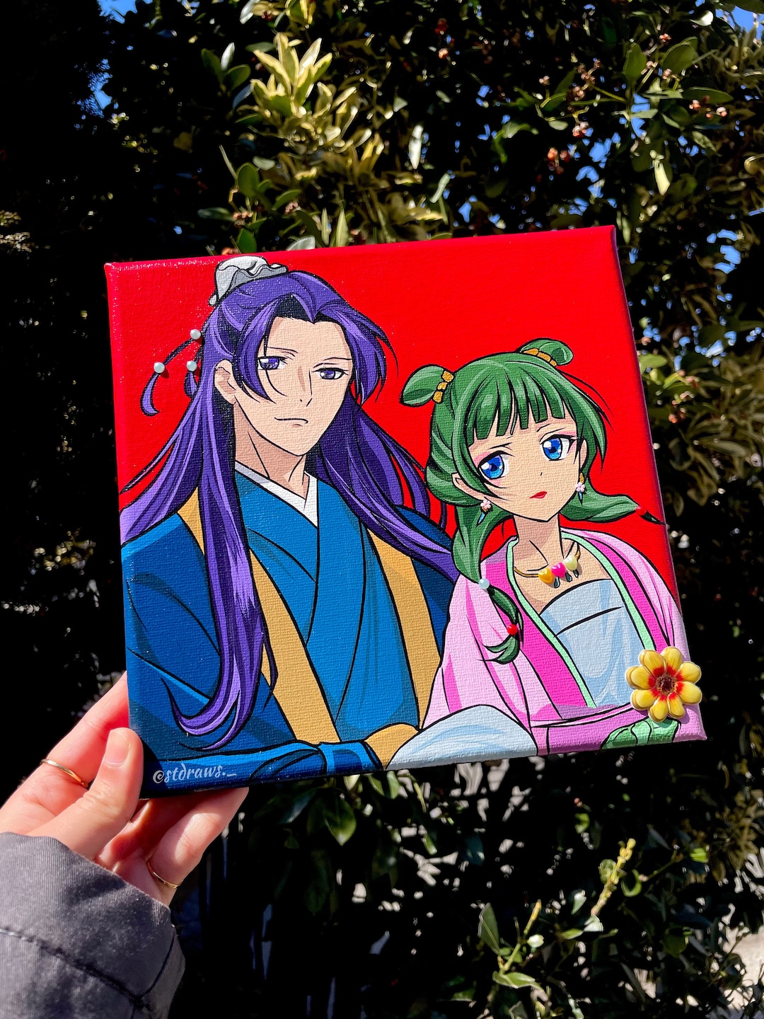 Handmade Anime Canvas Painting || Anime Art || 8x8in - Etsy