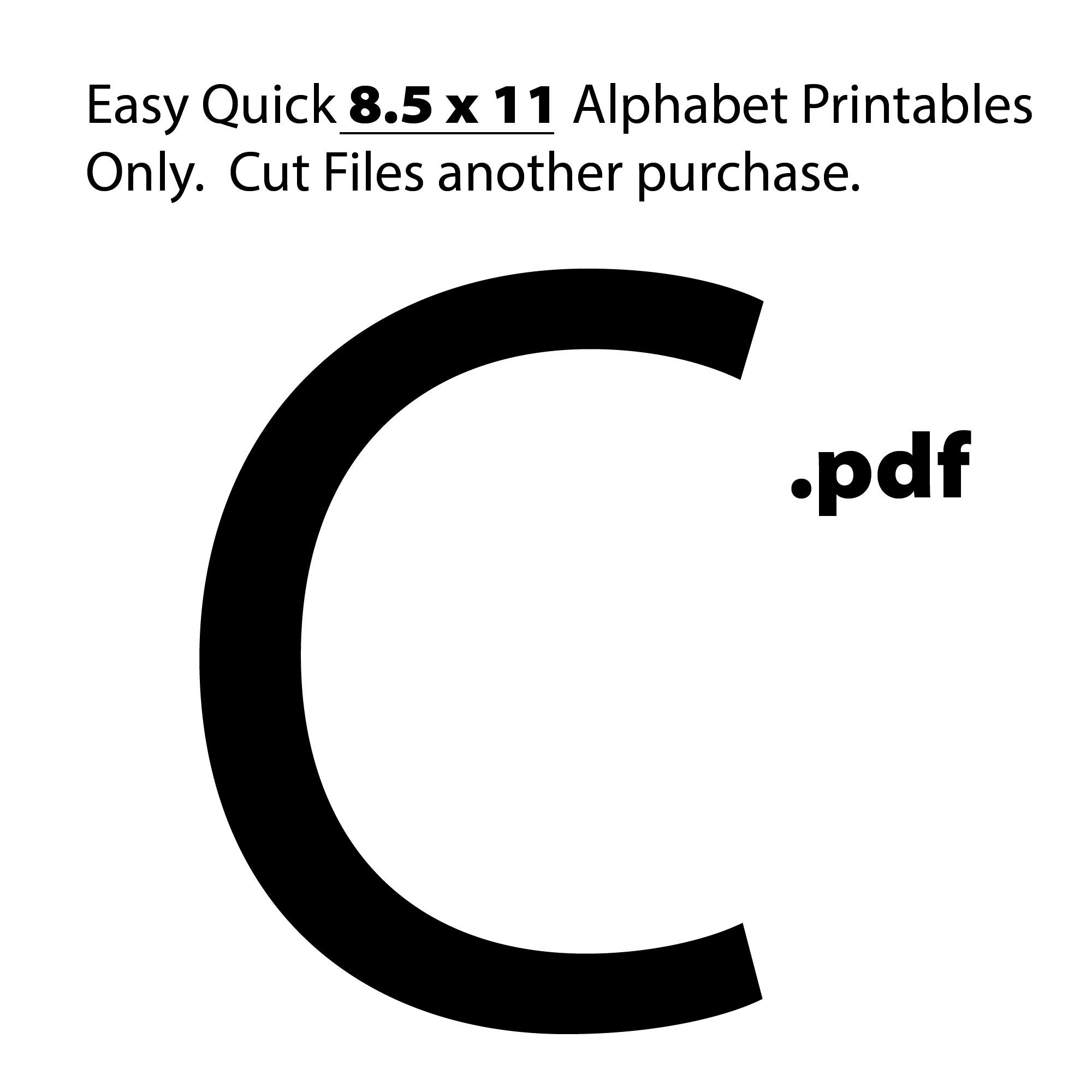 Easy Printable 8.5 X 11 Alphabet Letters - Etsy