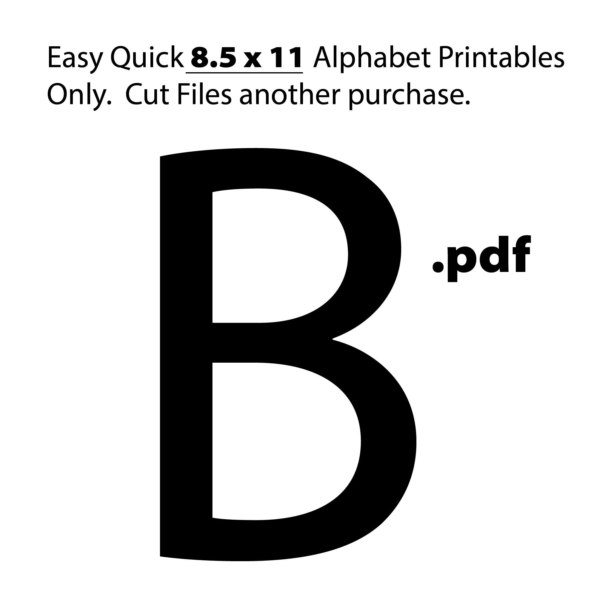 Easy Printable 8.5 X 11 Alphabet Letters - Etsy