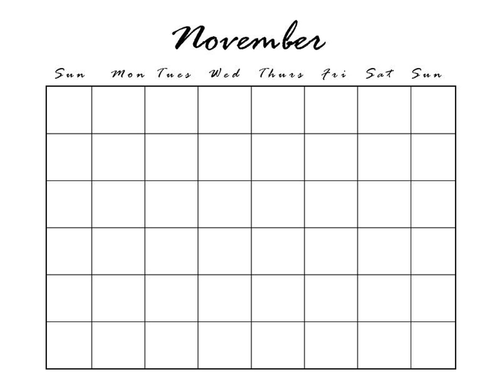 Printable Calendars With No Dates or Numbers - Etsy