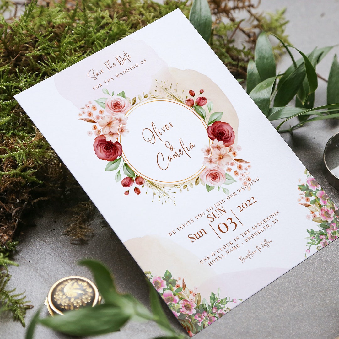 Editable Canva Wedding Invitation Templates Wedding Invitation Card ...