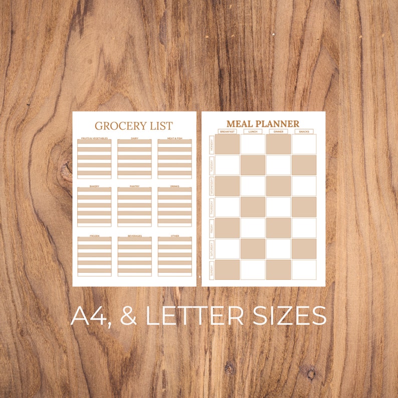 Printable Meal Planner, Grocery List, Food Menu, Food List - Etsy