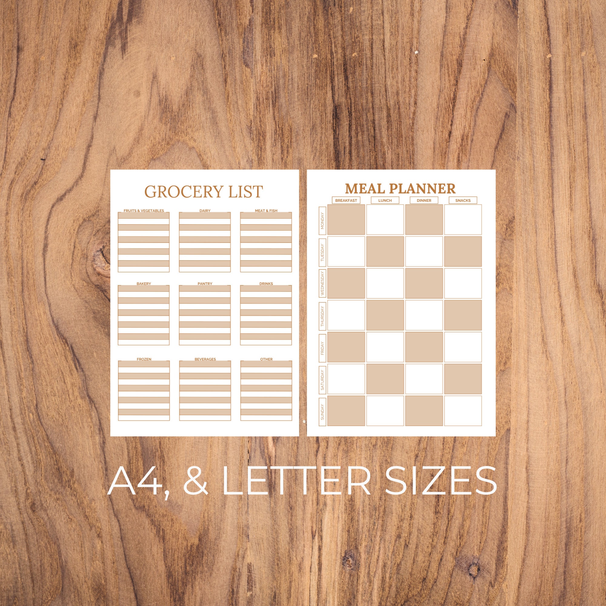 Printable Meal Planner, Grocery List, Food Menu, Food List - Etsy