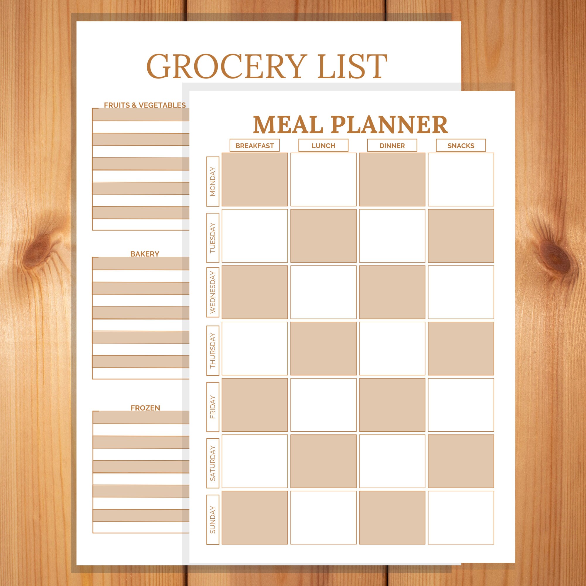 Printable Meal Planner, Grocery List, Food Menu, Food List - Etsy