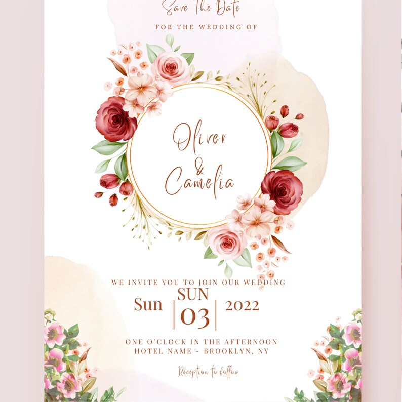 Editable Canva Wedding Invitation Templates Wedding Invitation Card ...