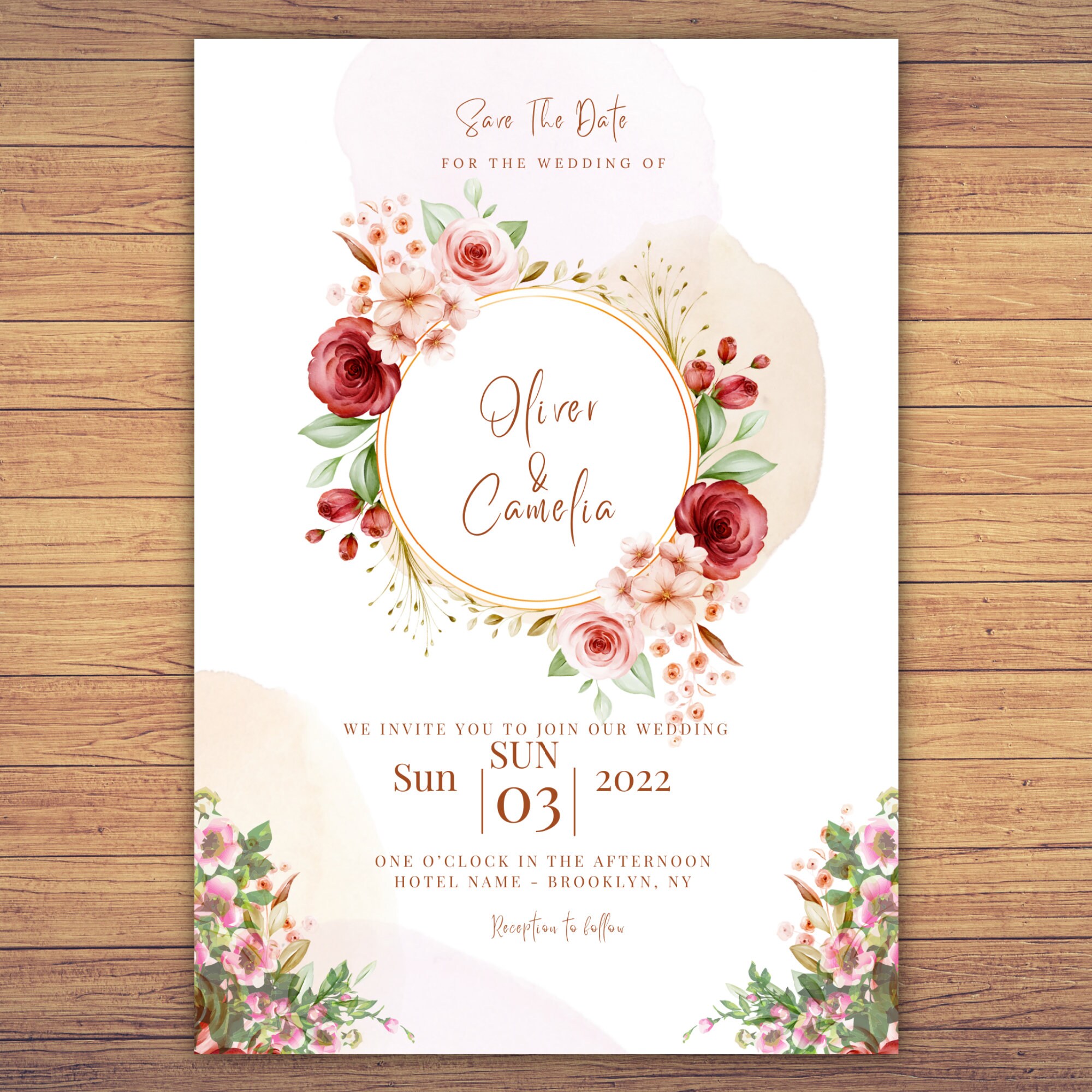 Editable Canva Wedding Invitation Templates Wedding Invitation Card ...