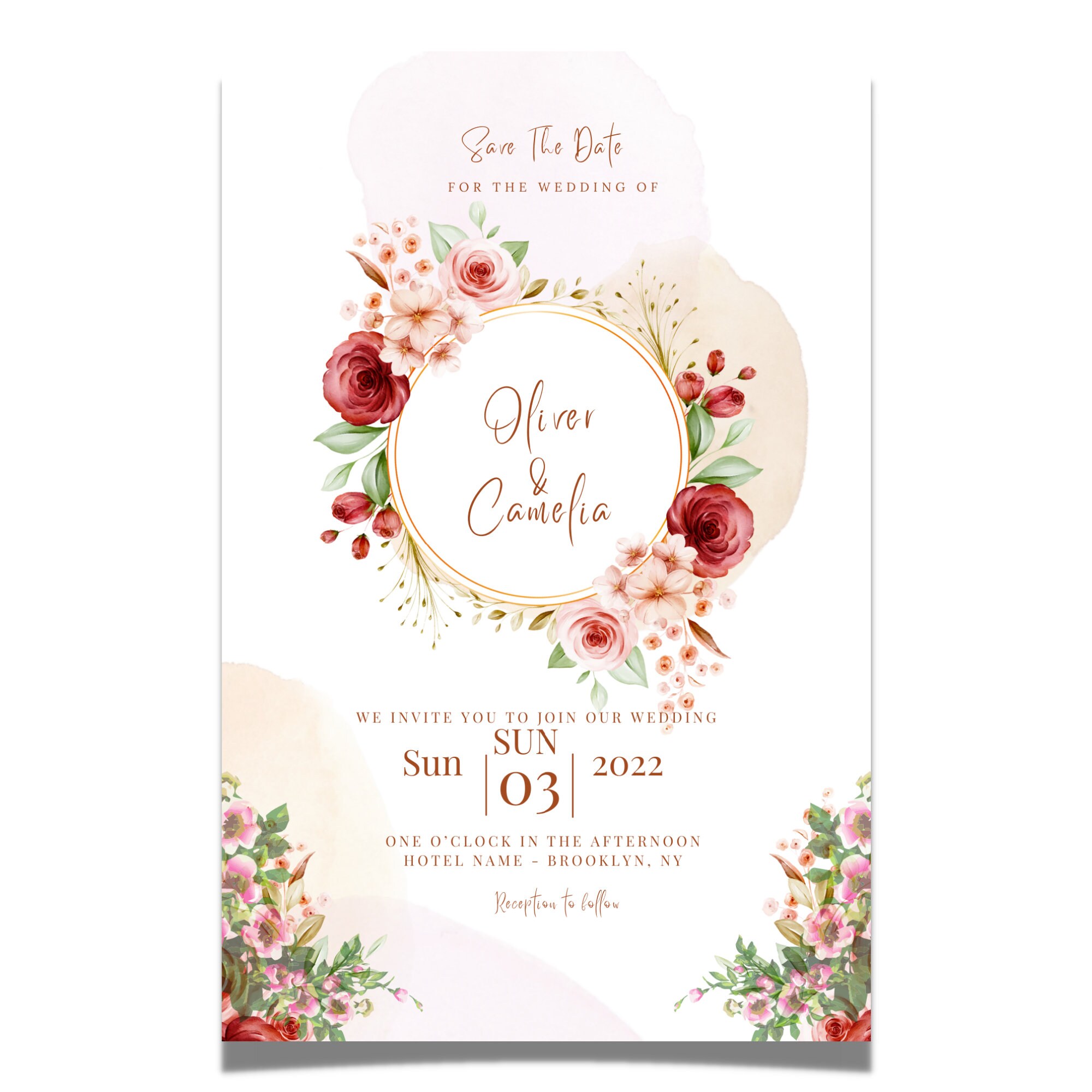 Editable Canva Wedding Invitation Templates Wedding Invitation Card ...