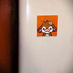 Kawaii Cinnamon Cow (mini Magnet Painting) - Etsy