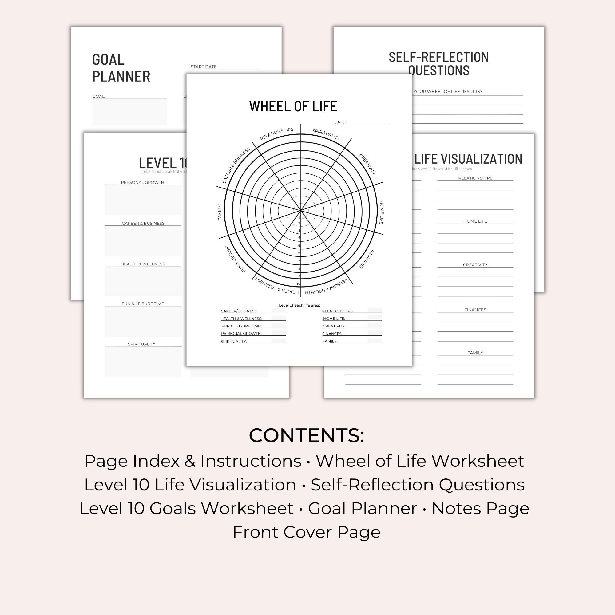 Wheel of Life Printable Planner | Wheel of Balance | Life Circle ...