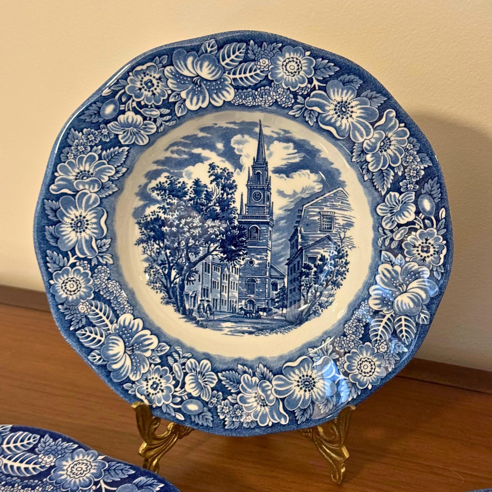 Liberty Blue USA Historic Colonial Scenes England Ceramic Dinnerware - Etsy