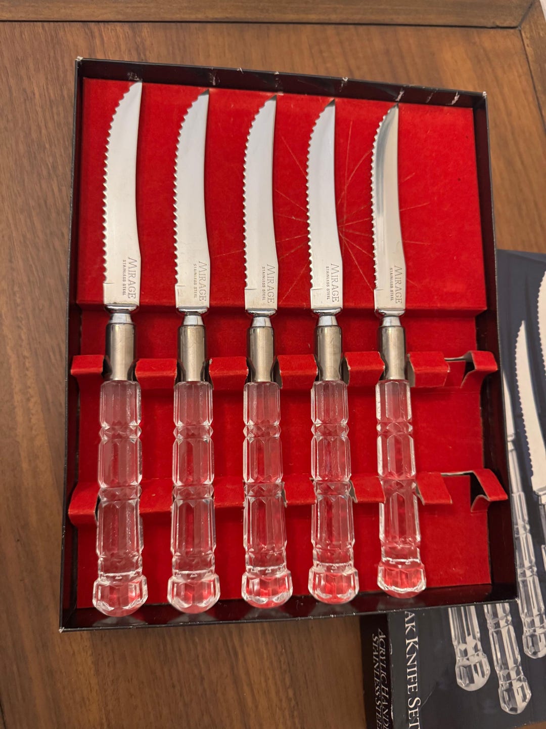 MIRAGE by Robinson Stainless Steel and Acrylic Knife Set of 5 - Etsy
