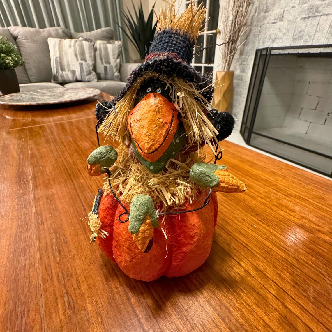 Papier Mache Scarecrow Crow Holiday Fall Halloween Season - Etsy
