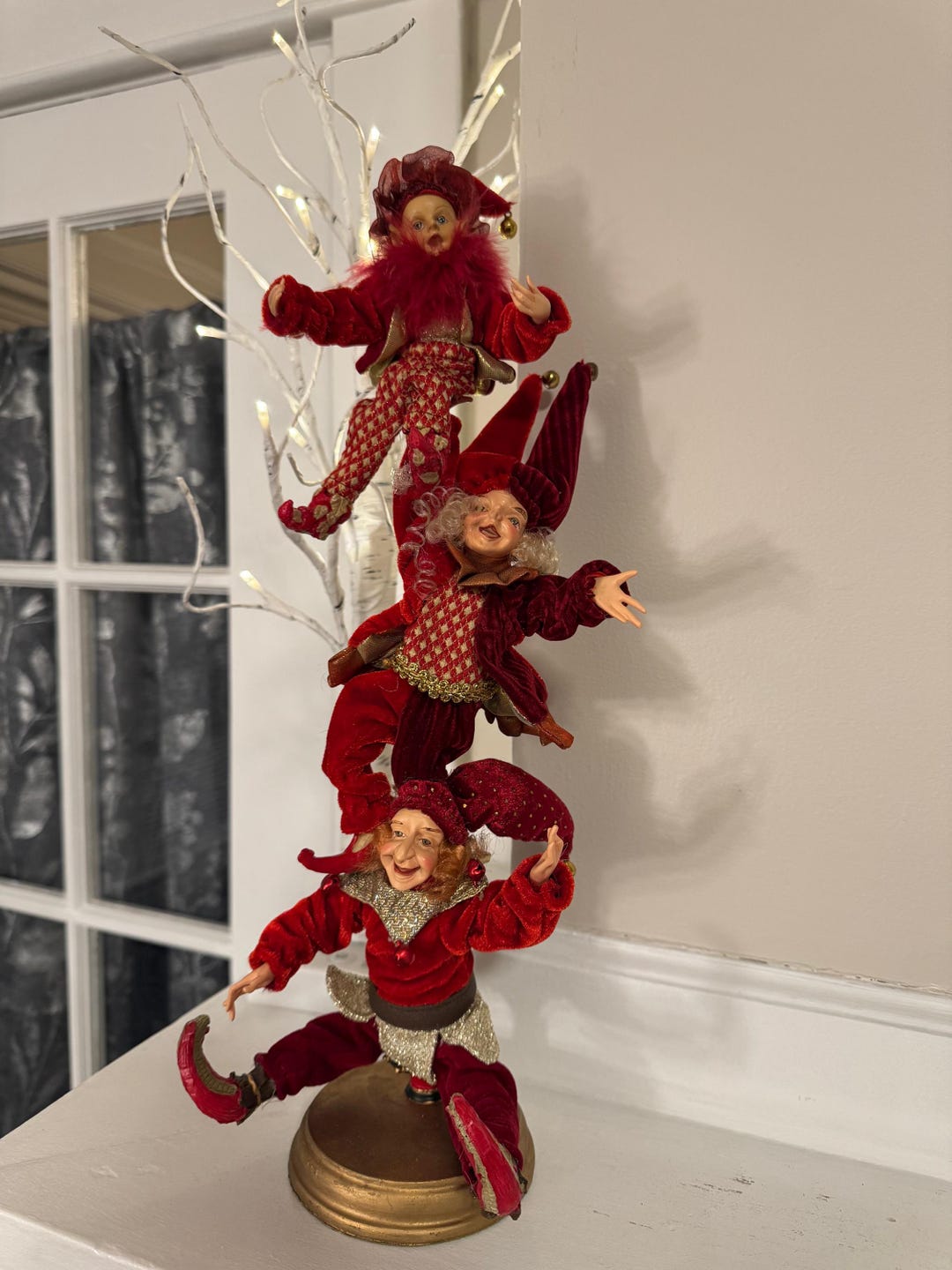 Christmas Decor 3 Acrobatic Jester-elves - Etsy