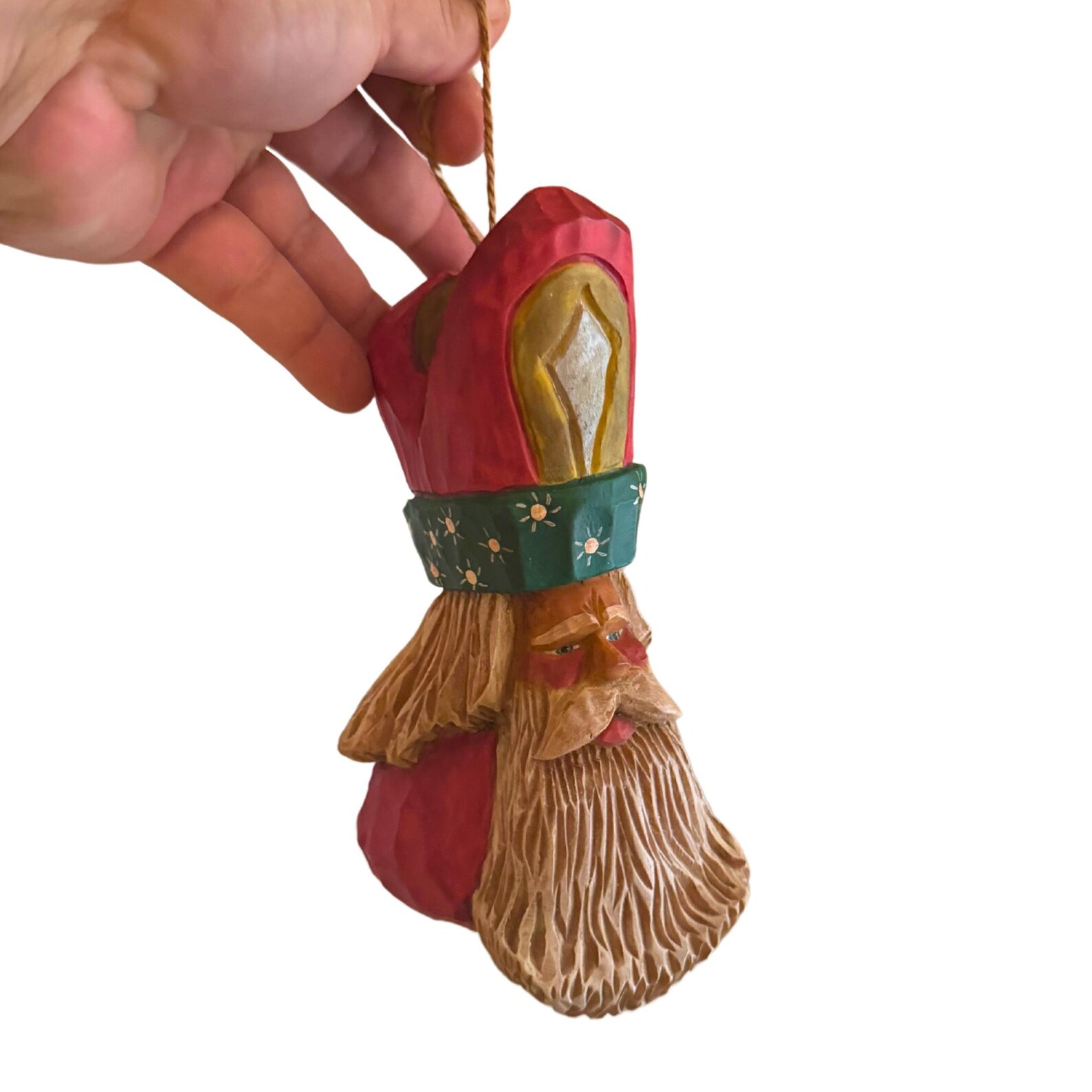 Santa Claus Carved Wood Rustic Looking Christmas Ornament - Etsy