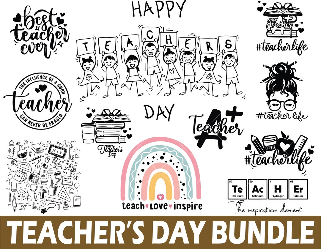 Teacher's Day Svg Bundle Design Svg Cut Files Svg Files for Cricut ...