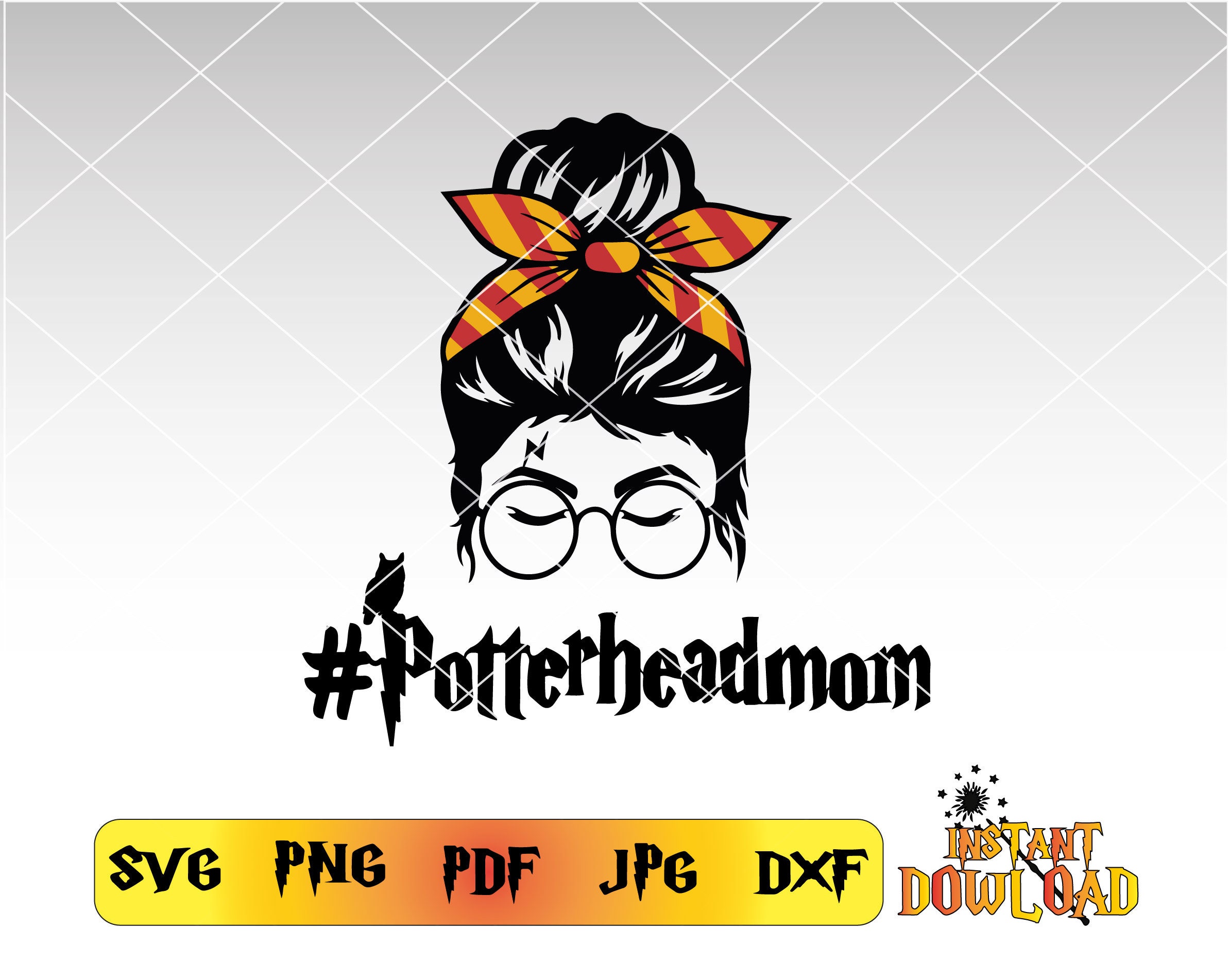 Potter Head Girl SVG, Momlife Svg, Fantasy SVG, Messy Bun Svg, Potter ...