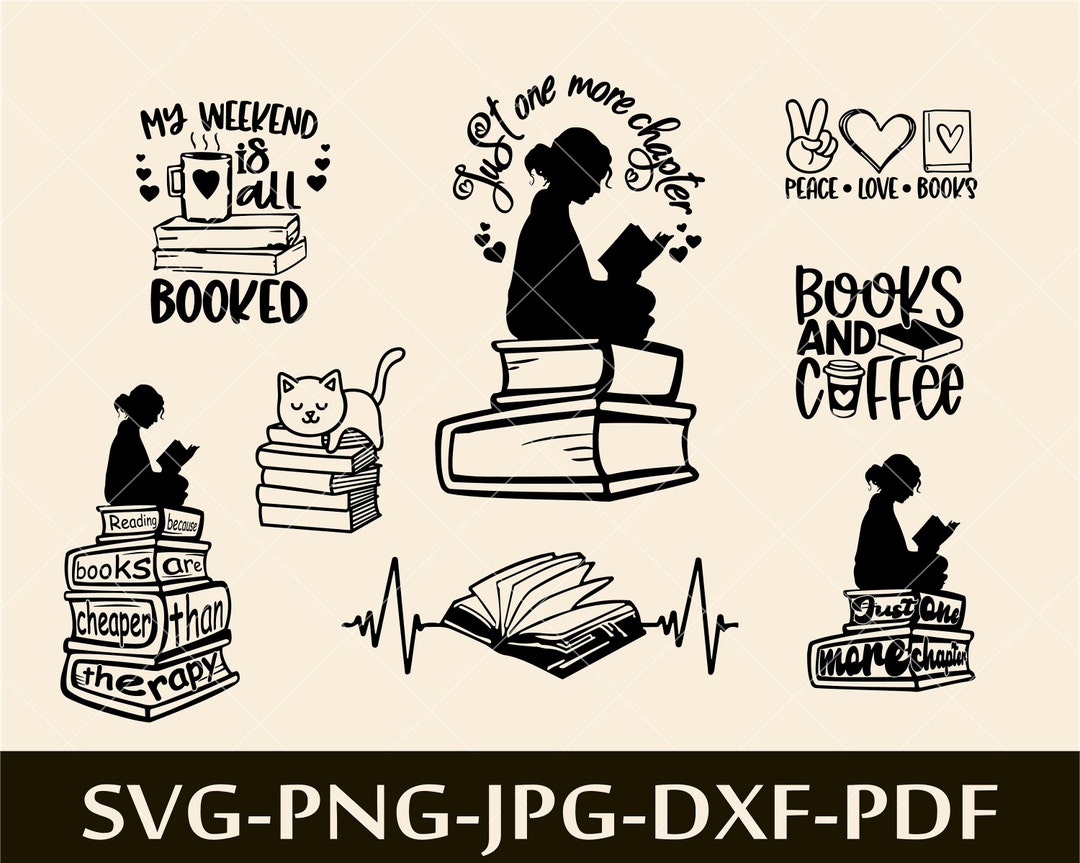 Books and Reading Svg Bundle Cut Files Svg Files for Cricut Book Lover ...