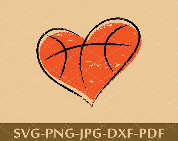 BASKETBALL HEART SVG Basketball Svg for Cricut, Basketball Shirt Svg ...