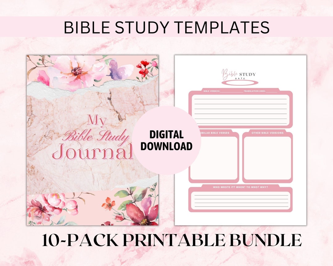Undated Weekly and Daily Bible Study Journal Template, Bible Study ...