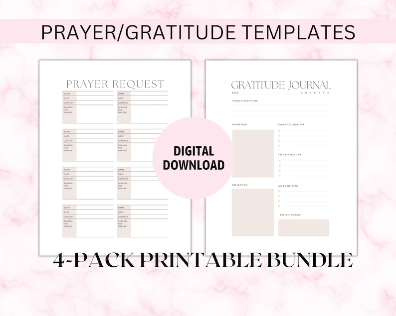 Gratitude Journal Template, Prayer Journal Template, Christian Prayer ...