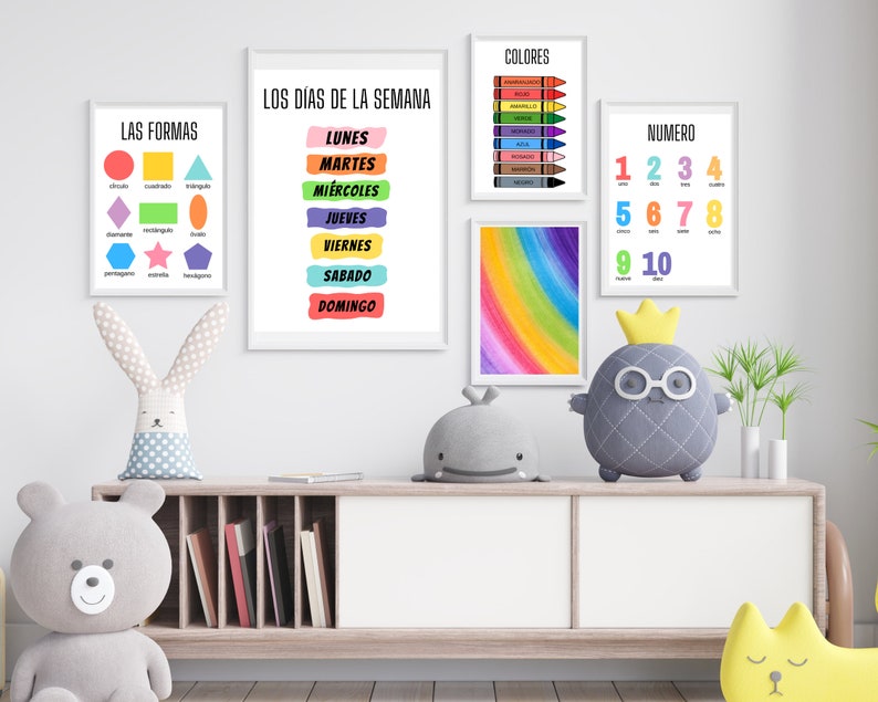 Spanish Art Spanish Educational Poster Set Spanish Classroom Decor ...