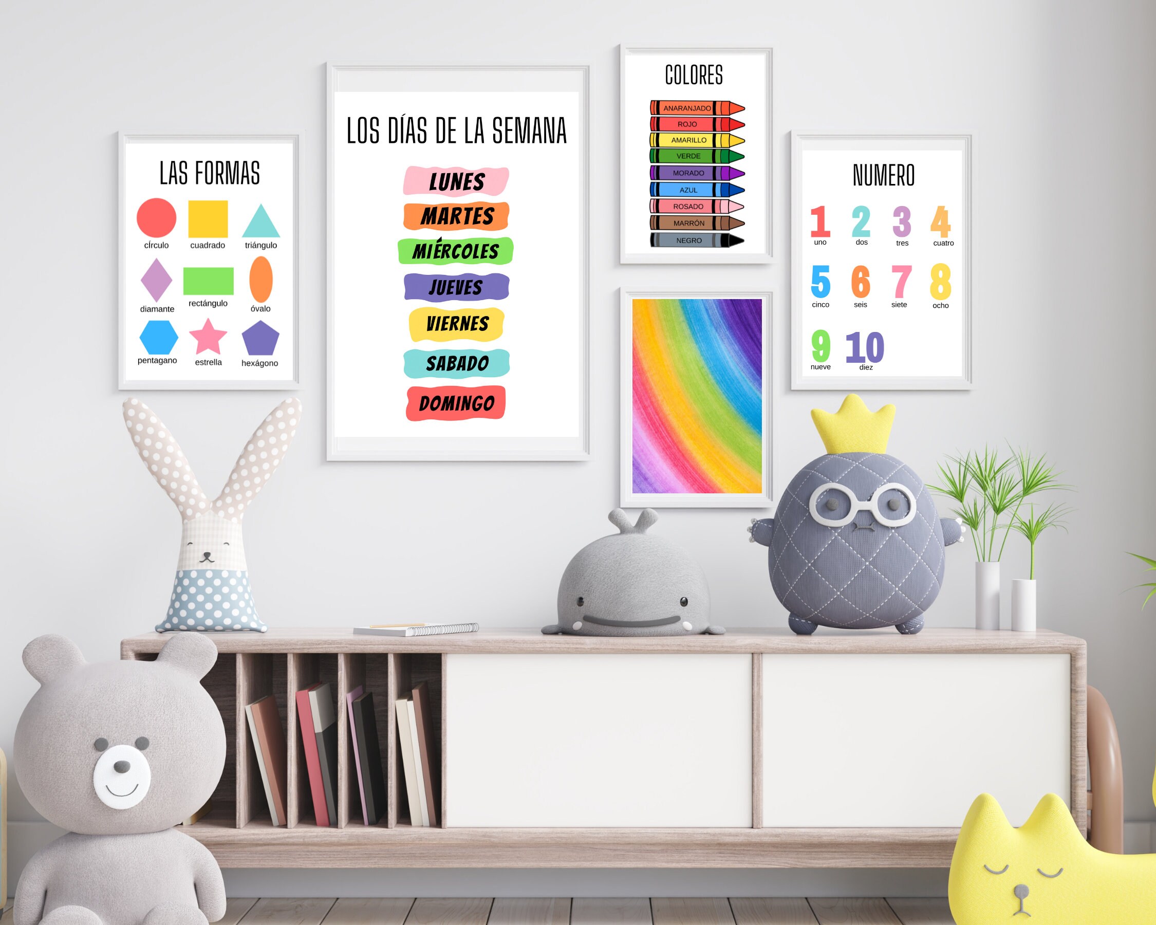 Spanish Art Spanish Educational Poster Set Spanish Classroom Decor ...